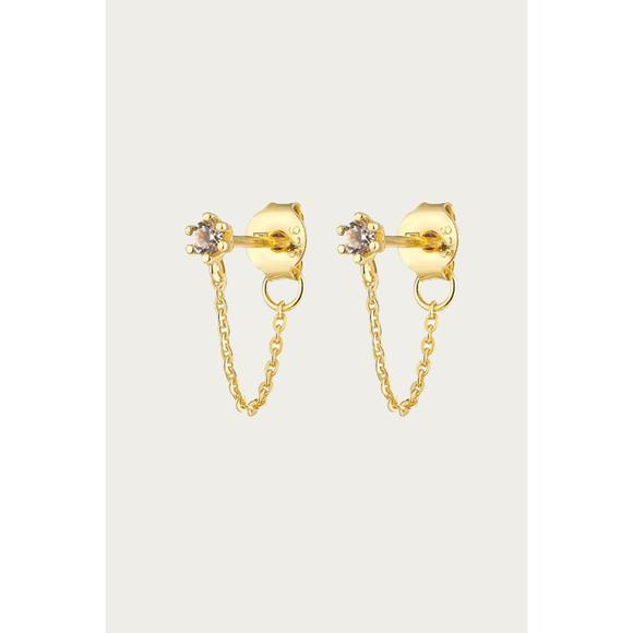 F+H STUDIOS | Jewelry | New Fh Studios Plant Gemstone Chain Stud In ...